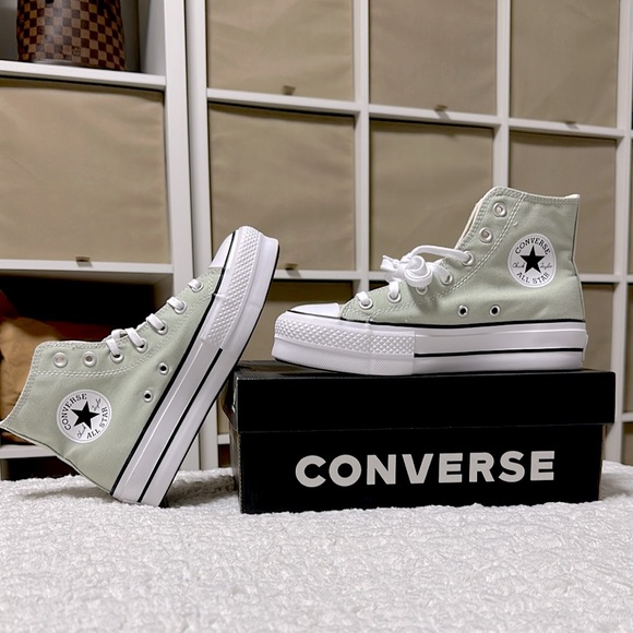 Converse | Shoes | Converse Womens Hightop Sneakers In Sage Green ...